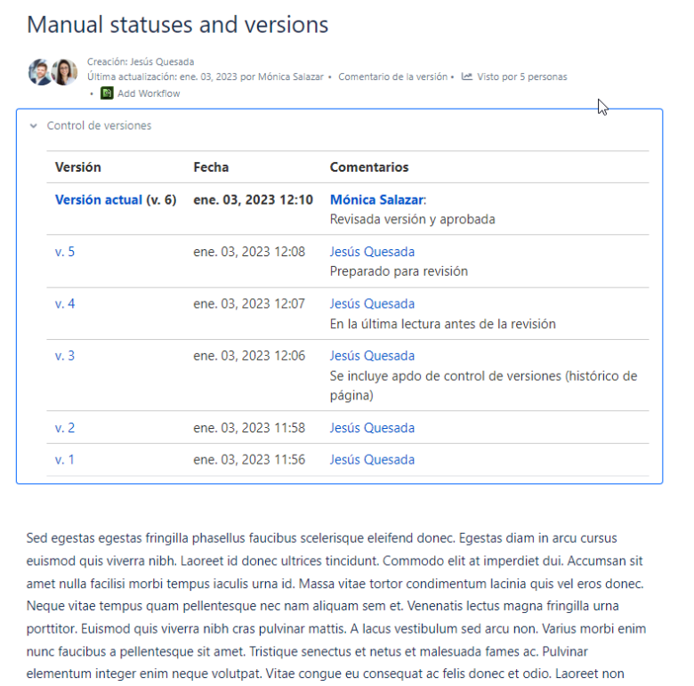 Control versiones y aprobaciones de documentos en Confluence - TecnoFor
